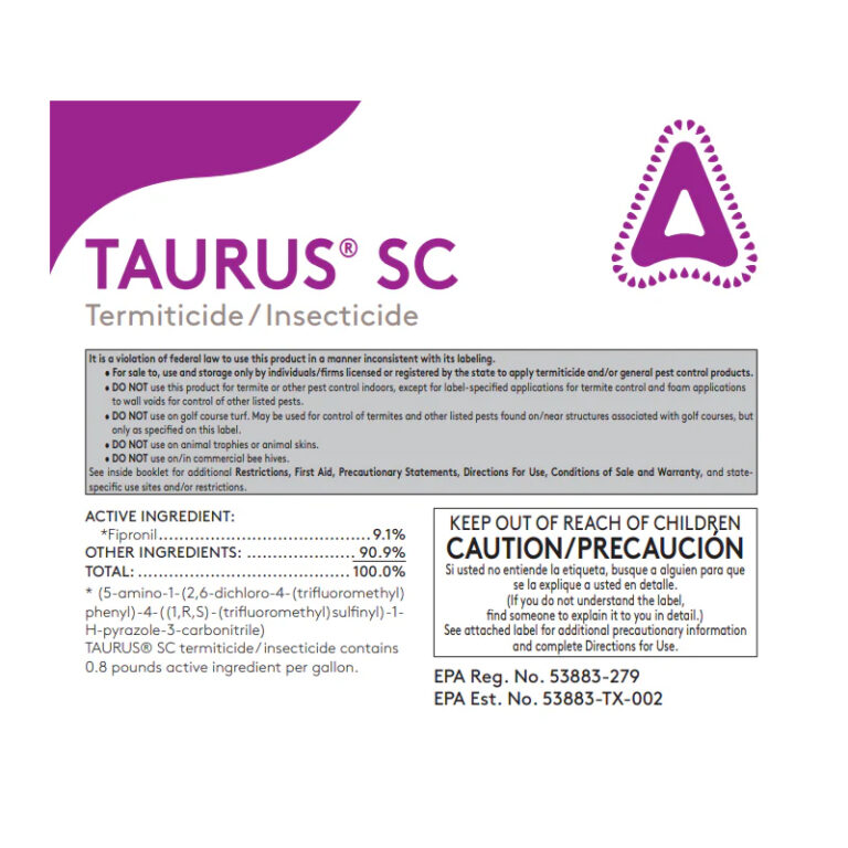 Taurus SC Fipronil (Soil Poisoning Termiticide, Pre & Post Termite Control)